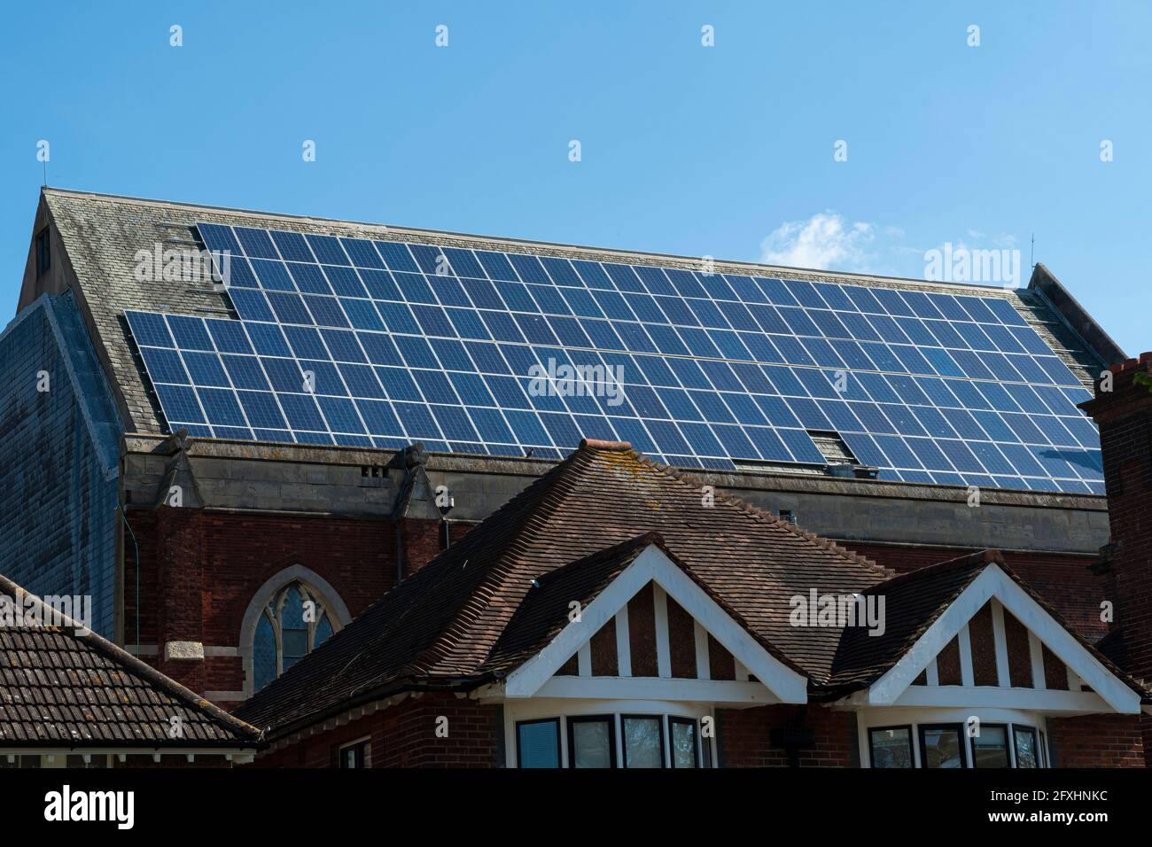 Solar panels church roof hi-res stock photography and images - Alamy
