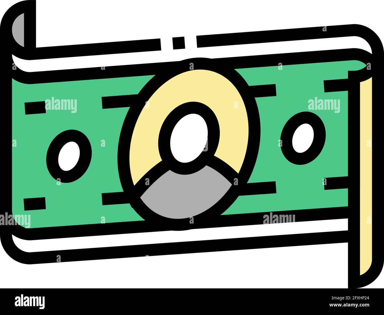 dollar banknote of business simulator application color icon vector ...