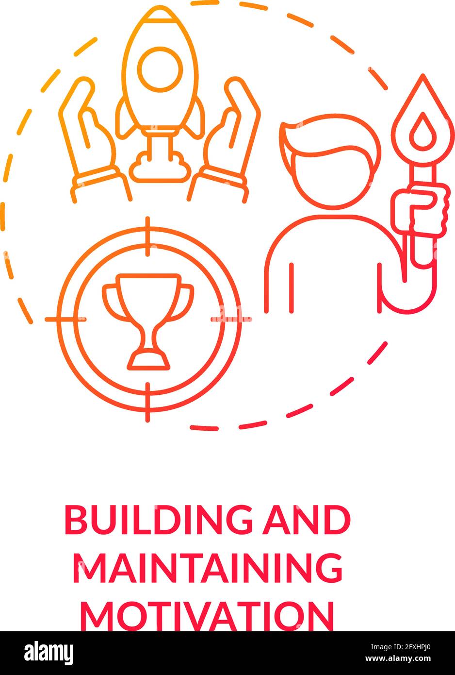 Building and maintaining motivation concept icon Stock Vector Image ...