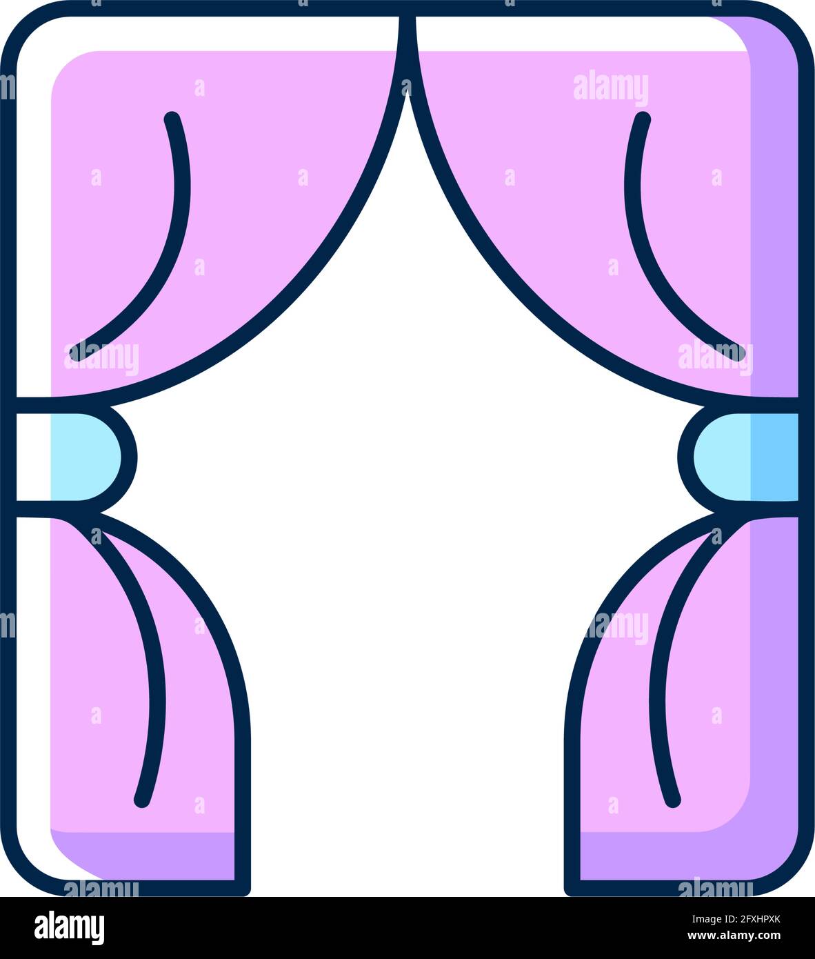 Window curtains open Stock Vector Images - Alamy