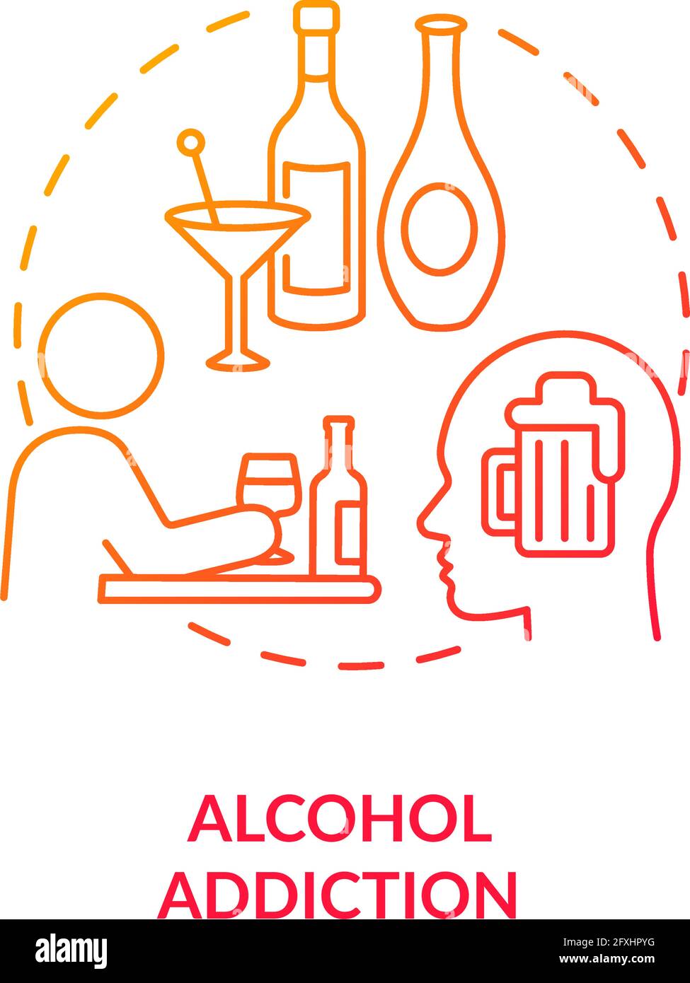 Alcohol addiction concept icon Stock Vector Image & Art - Alamy