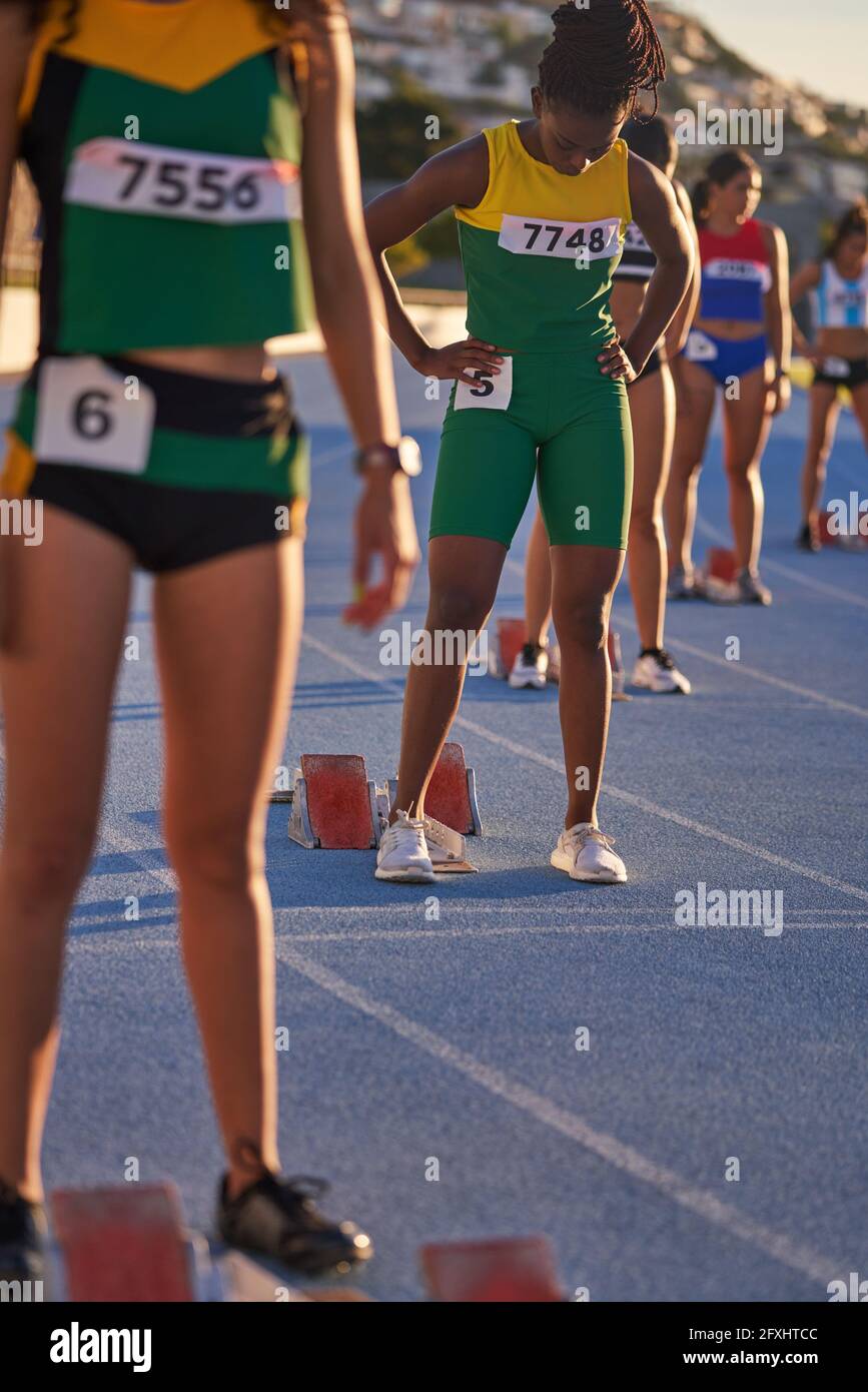 Track starting blocks hi-res stock photography and images - Alamy