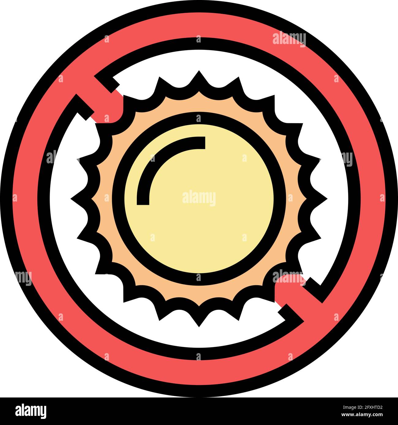 sun counterindication color icon vector illustration Stock Vector Image ...