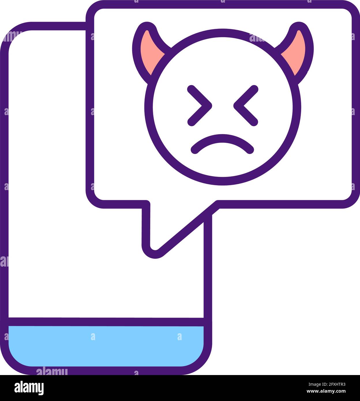 Online harassment using mobile phones RGB color icon Stock Vector Image ...