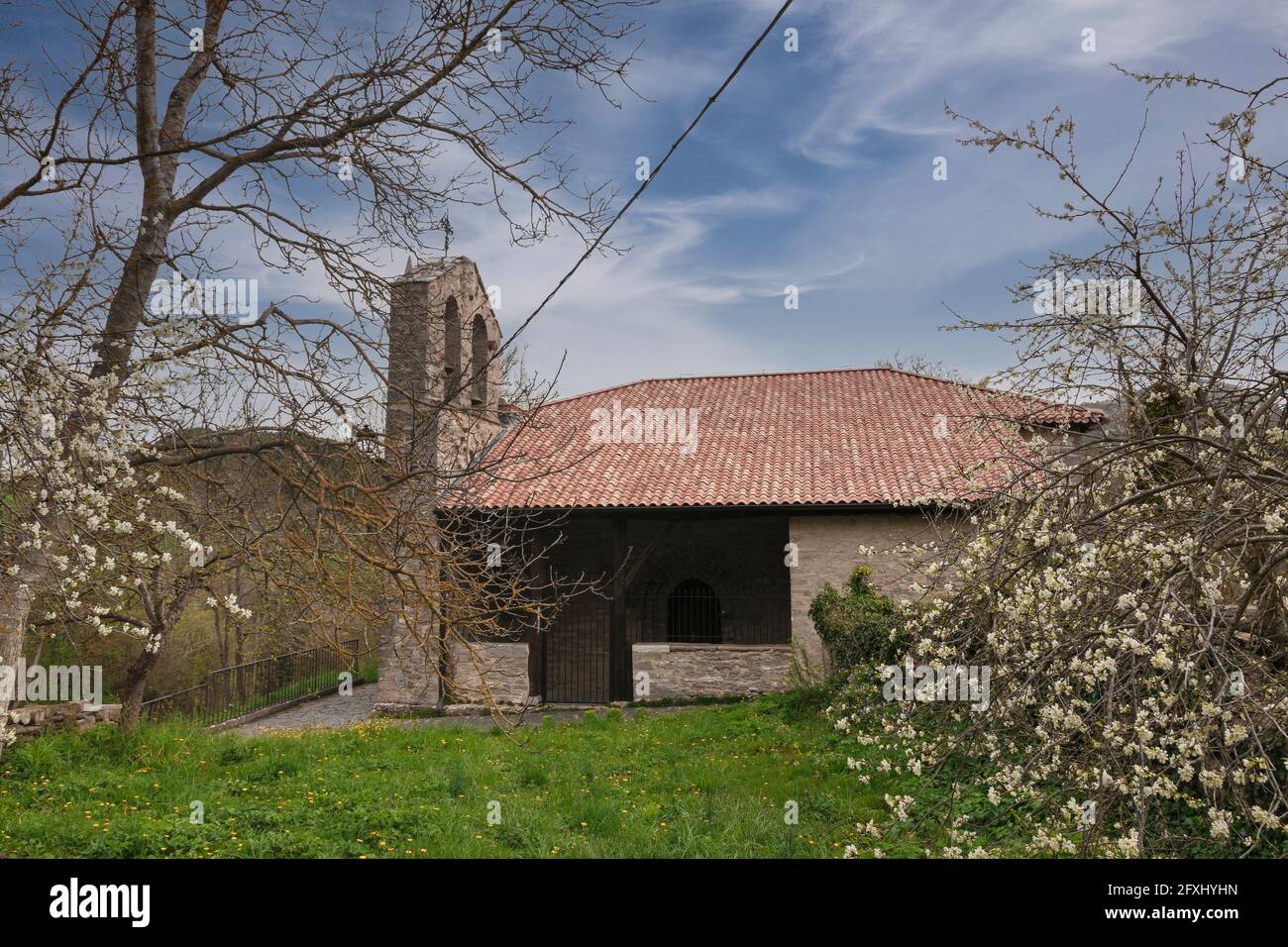 old stone church in spain Stock Photo - Alamy