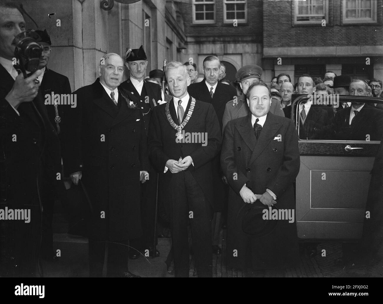 William Lyon Mackenzie King, Prime Minister of Canada, at the City Hall ...