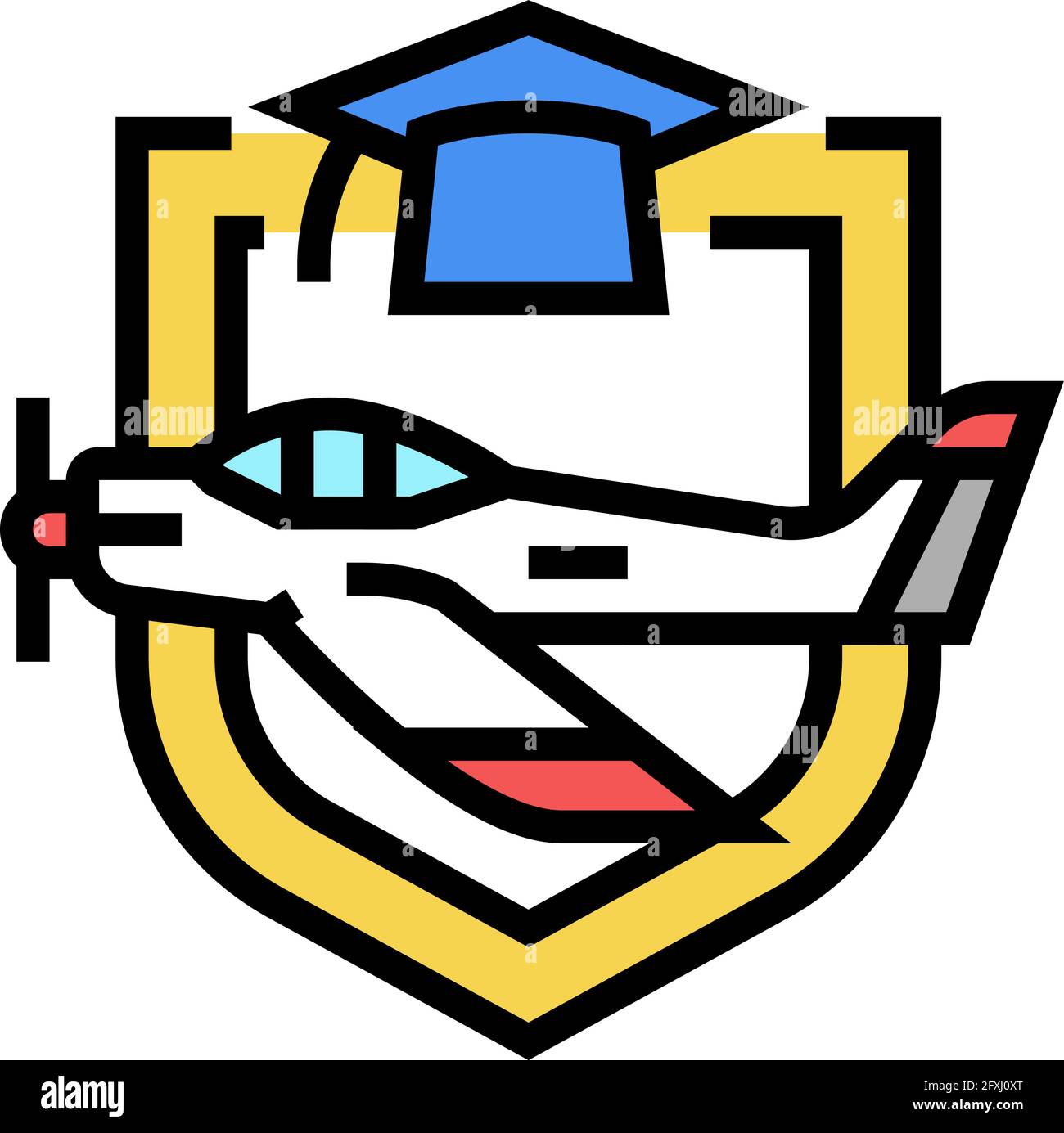 graduation flight school color icon vector illustration Stock Vector ...