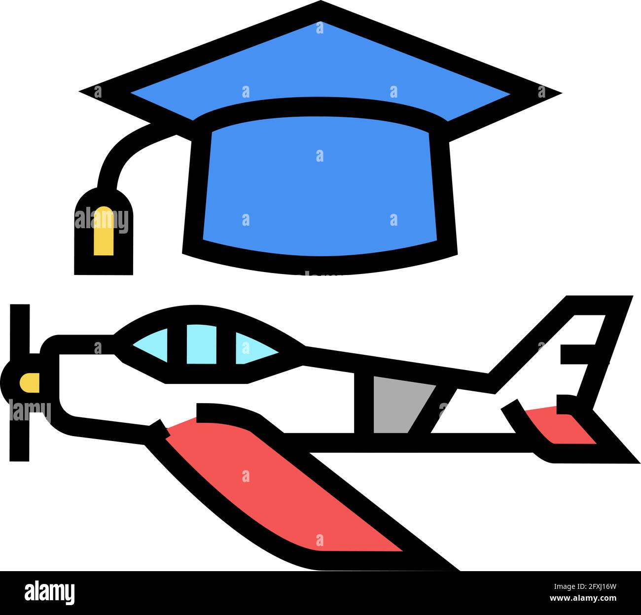 graduate flight school color icon vector illustration Stock Vector ...