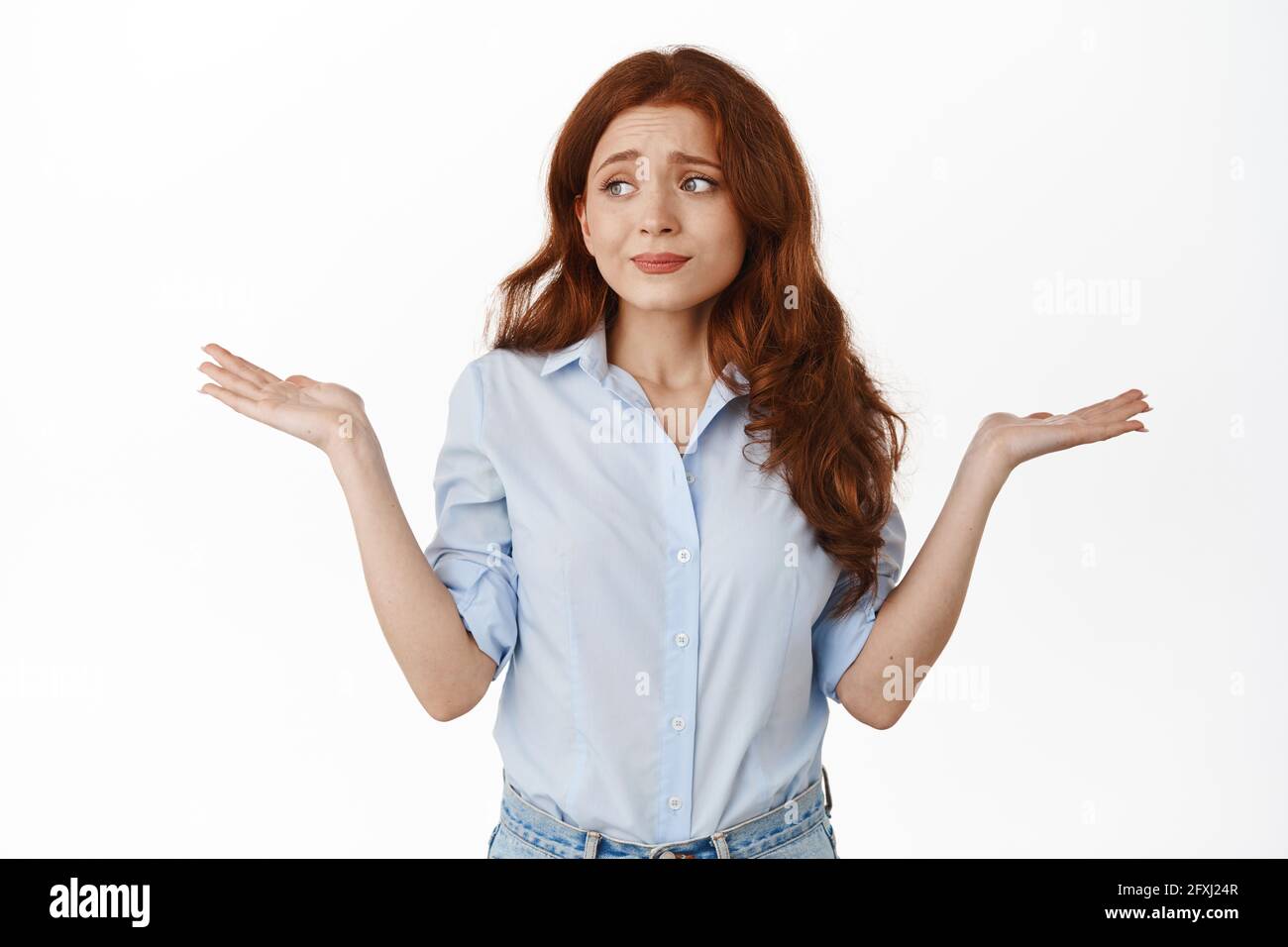 Woman Shrugging Shoulders