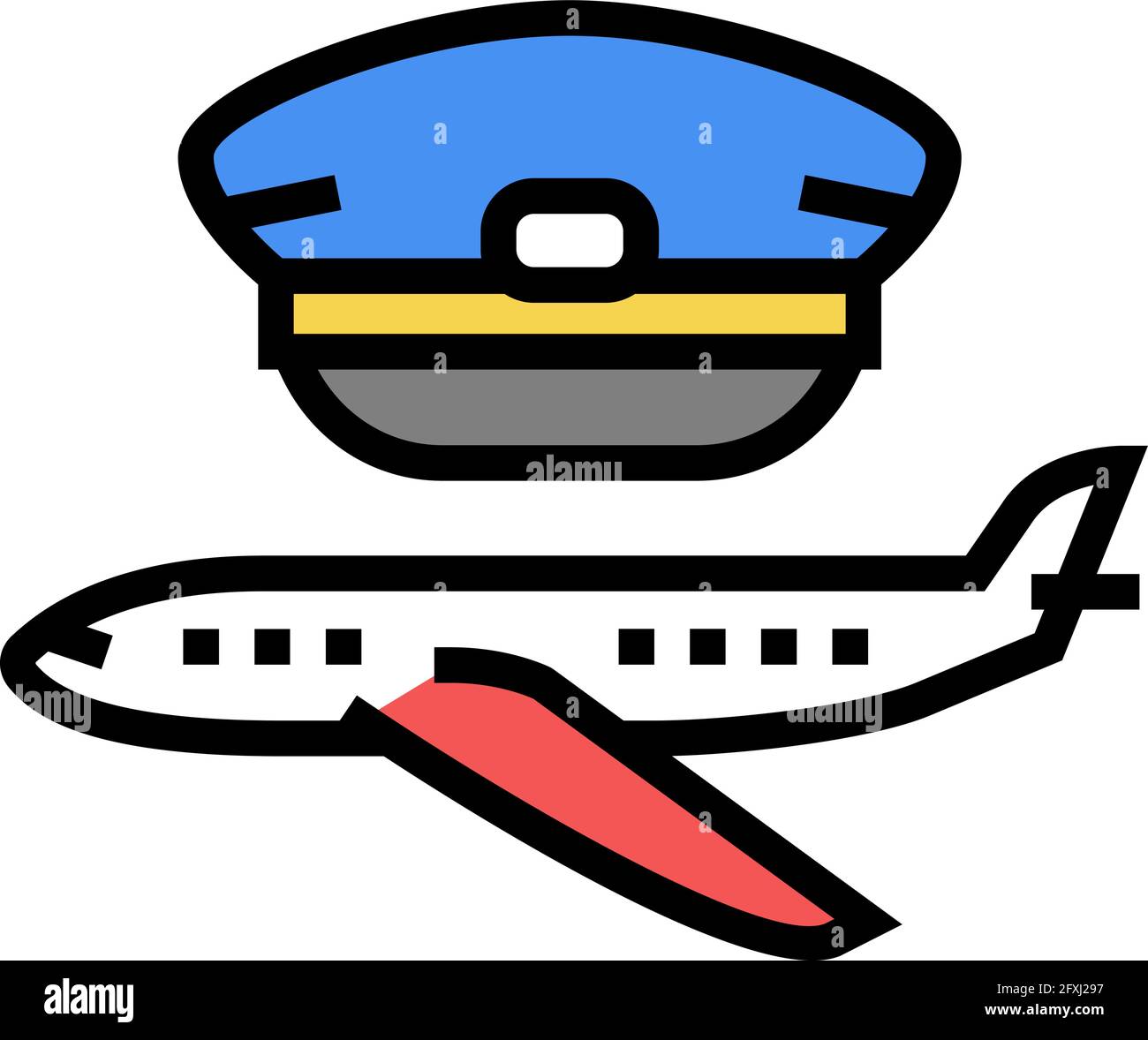 commercial aviation flight school color icon vector illustration Stock ...