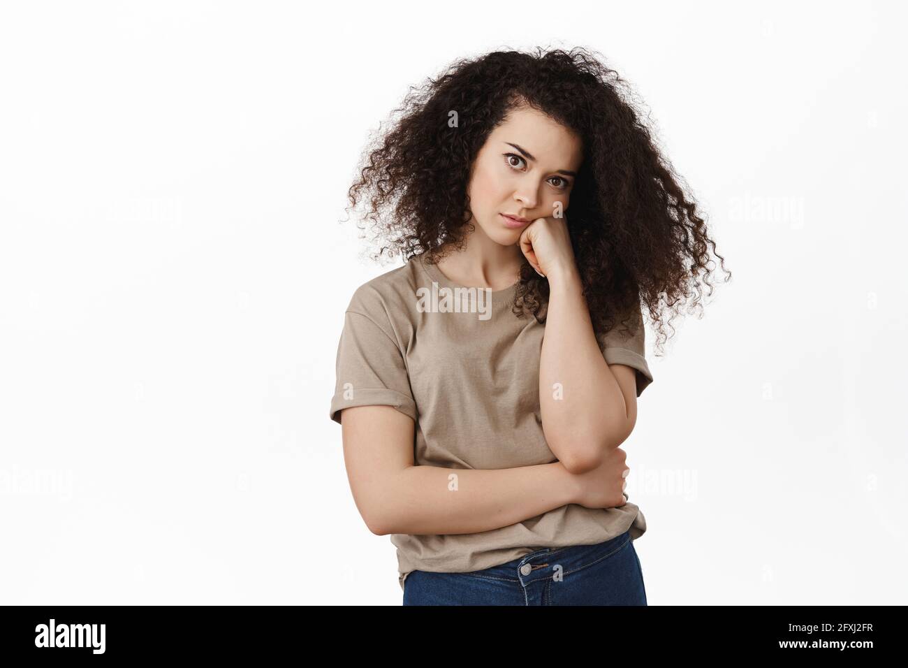 Upset girl listening hi-res stock photography and images - Alamy
