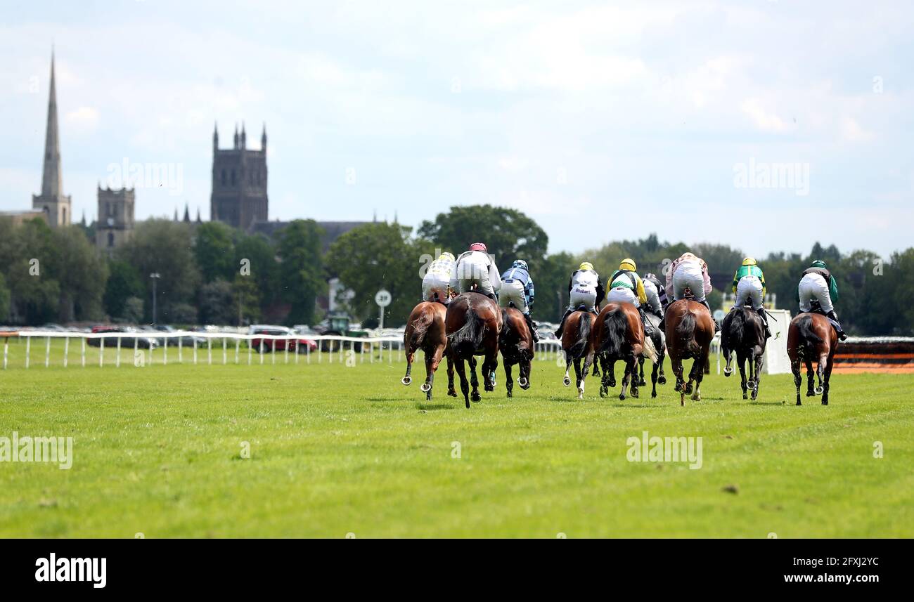 Runners and riders during the Together We Are Stronger Handicap Hurdle ...