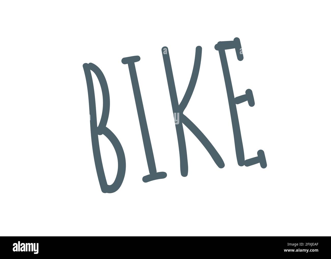 lettering bike hand drawing. vector illustration, handwritten text ...