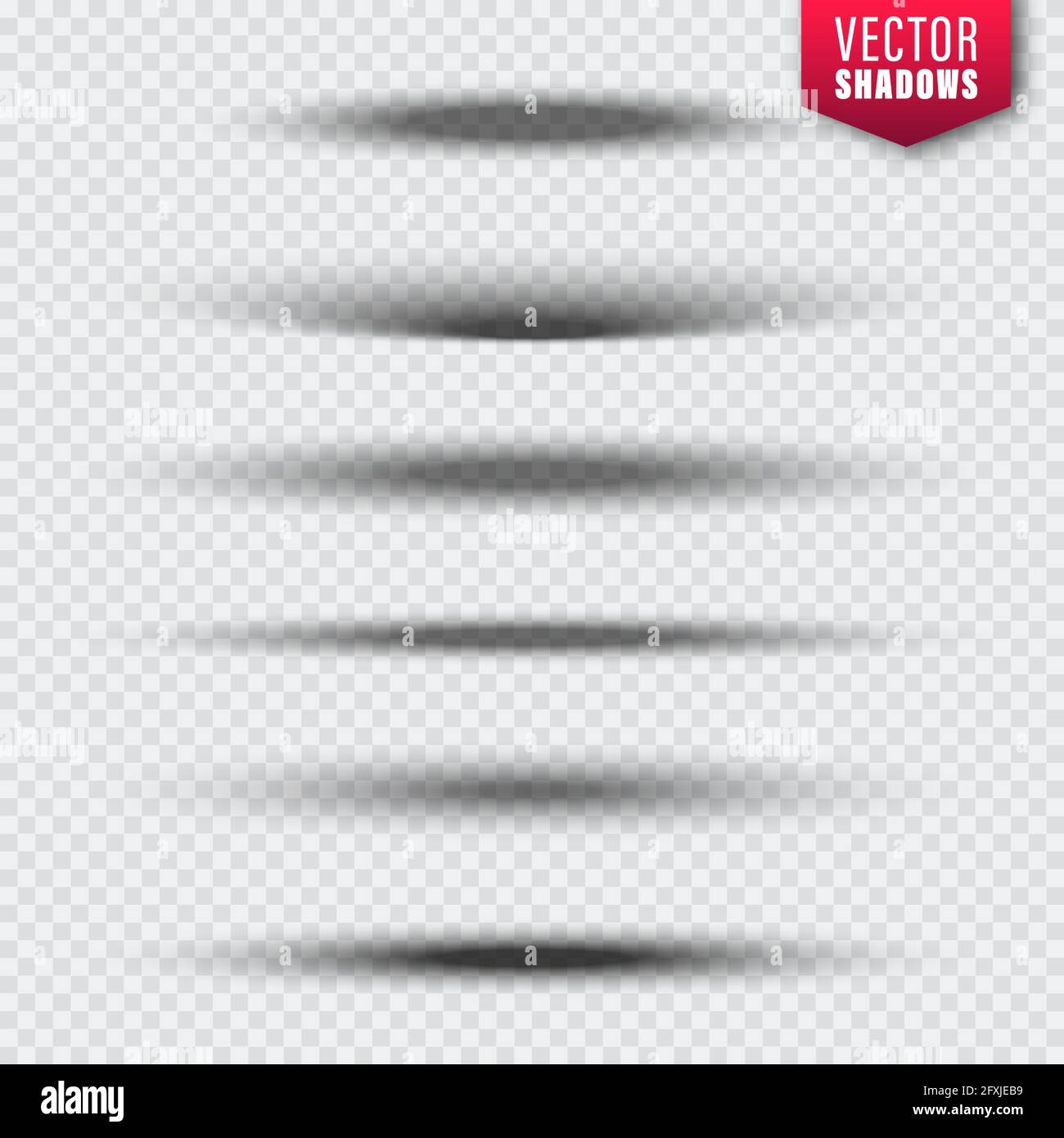 Vector shadows collection on transparent background. Realistic shadow ...