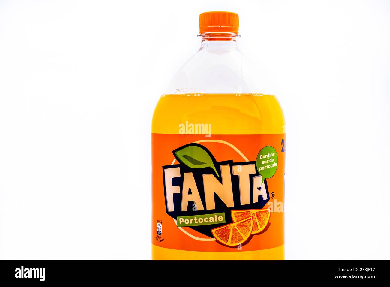 Fanta plastic bottle Isolated on white background. Illustrative ...