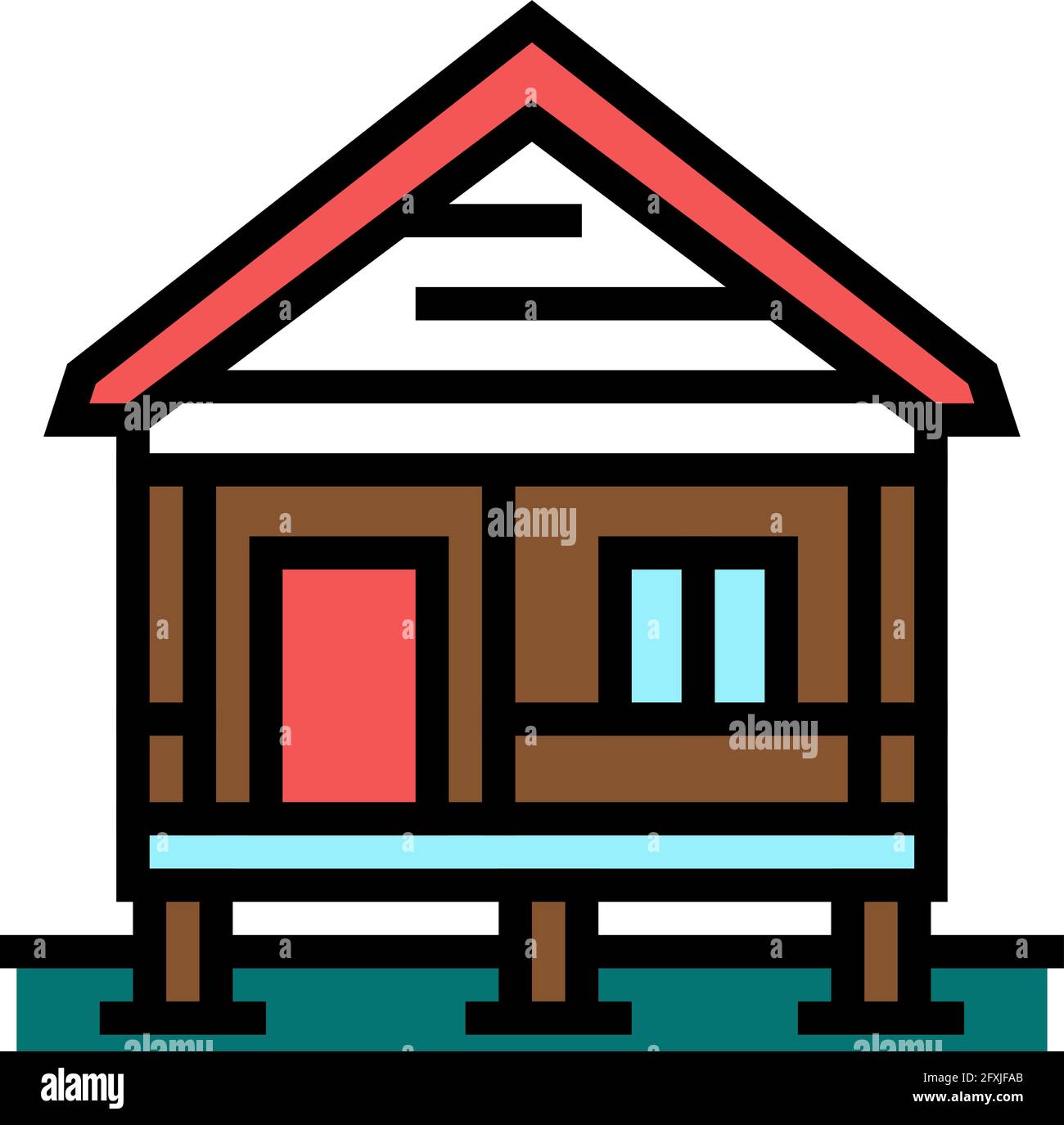 bungalow house color icon vector illustration Stock Vector Image & Art ...