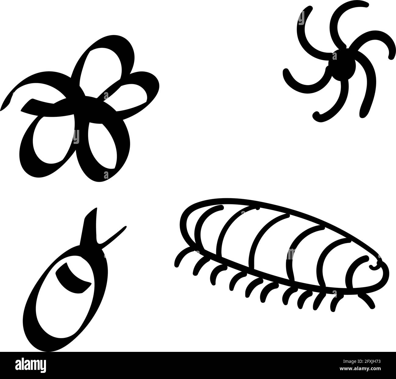 insects set icon hand drawing doodle illustration illustration. fauna ...