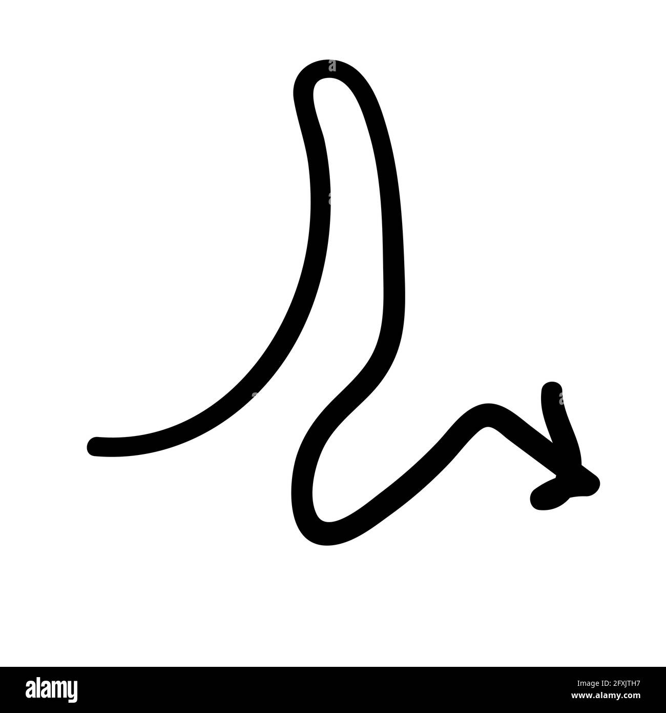 curve curved spiral arrow doodle hand drawn. vector illustration ...