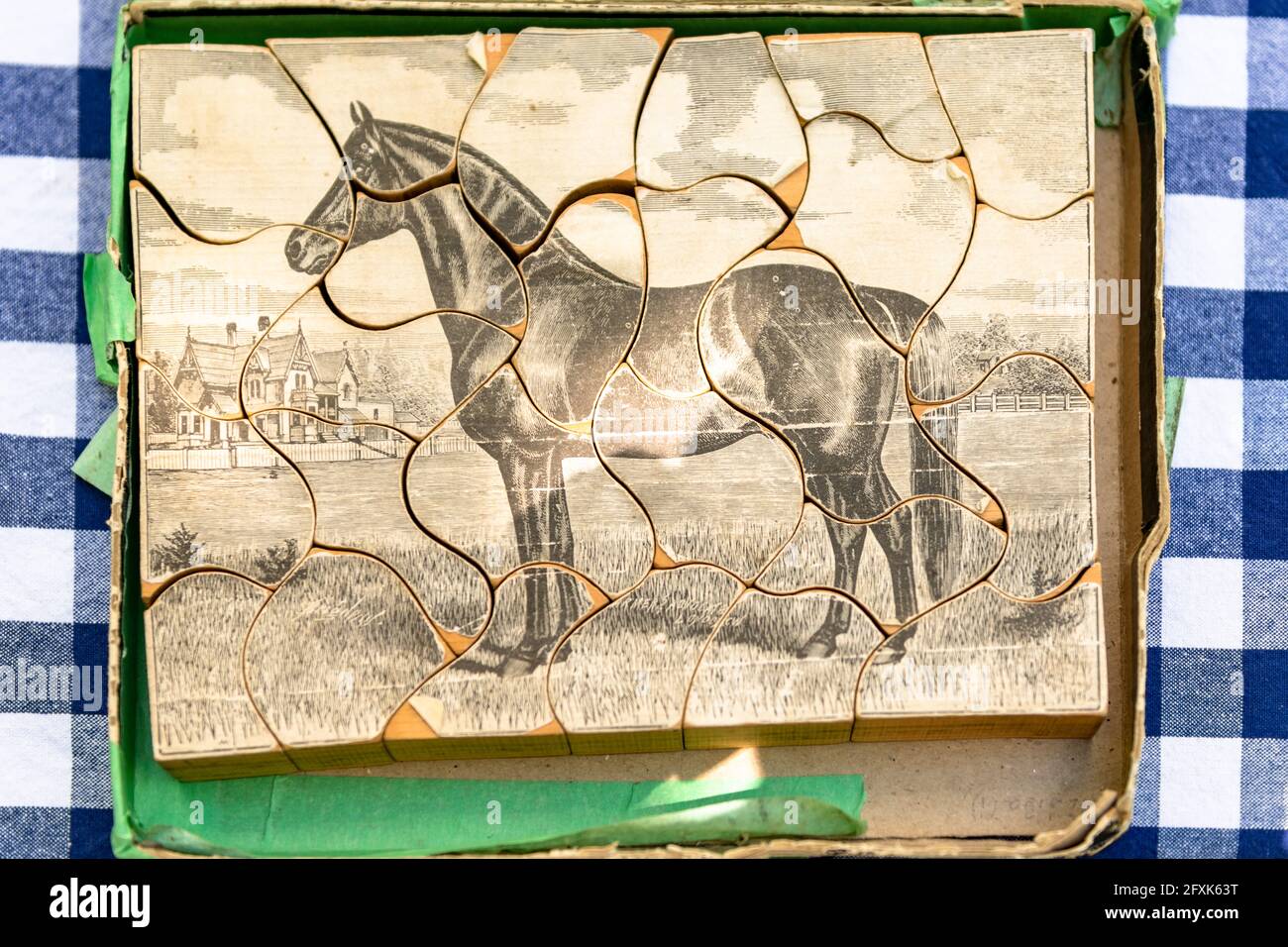 A colonial puzzle with image of horse. Black Creek Pioneer Village is a ...