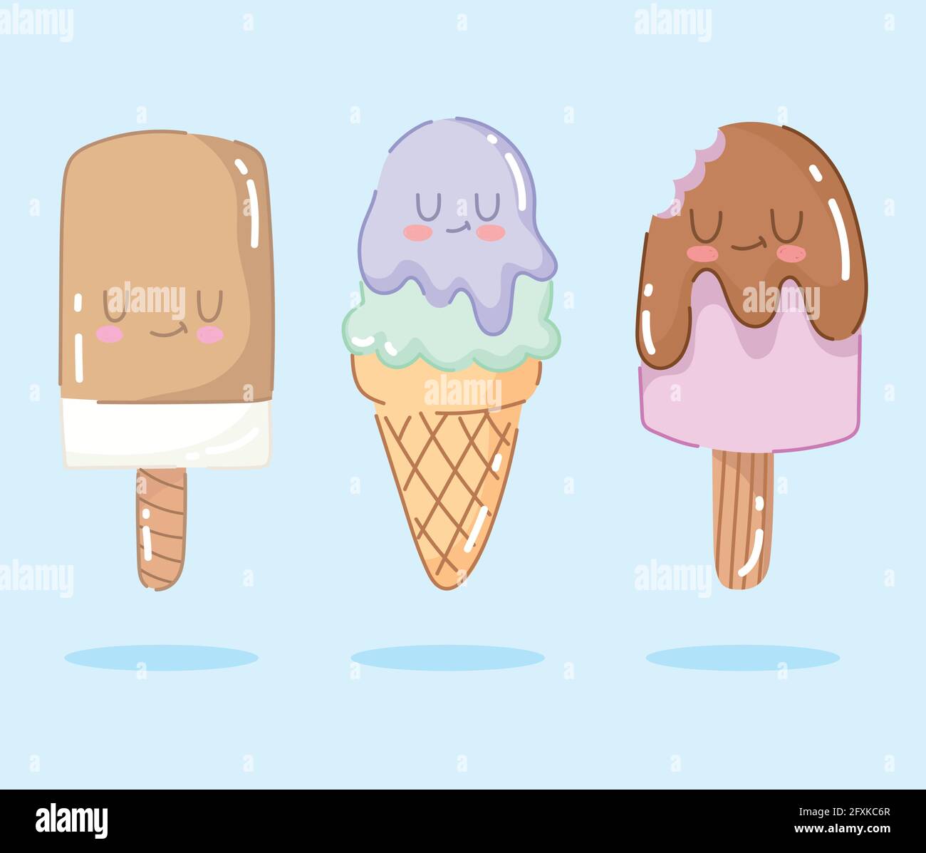 ice cream cartoon set Stock Vector Image & Art - Alamy