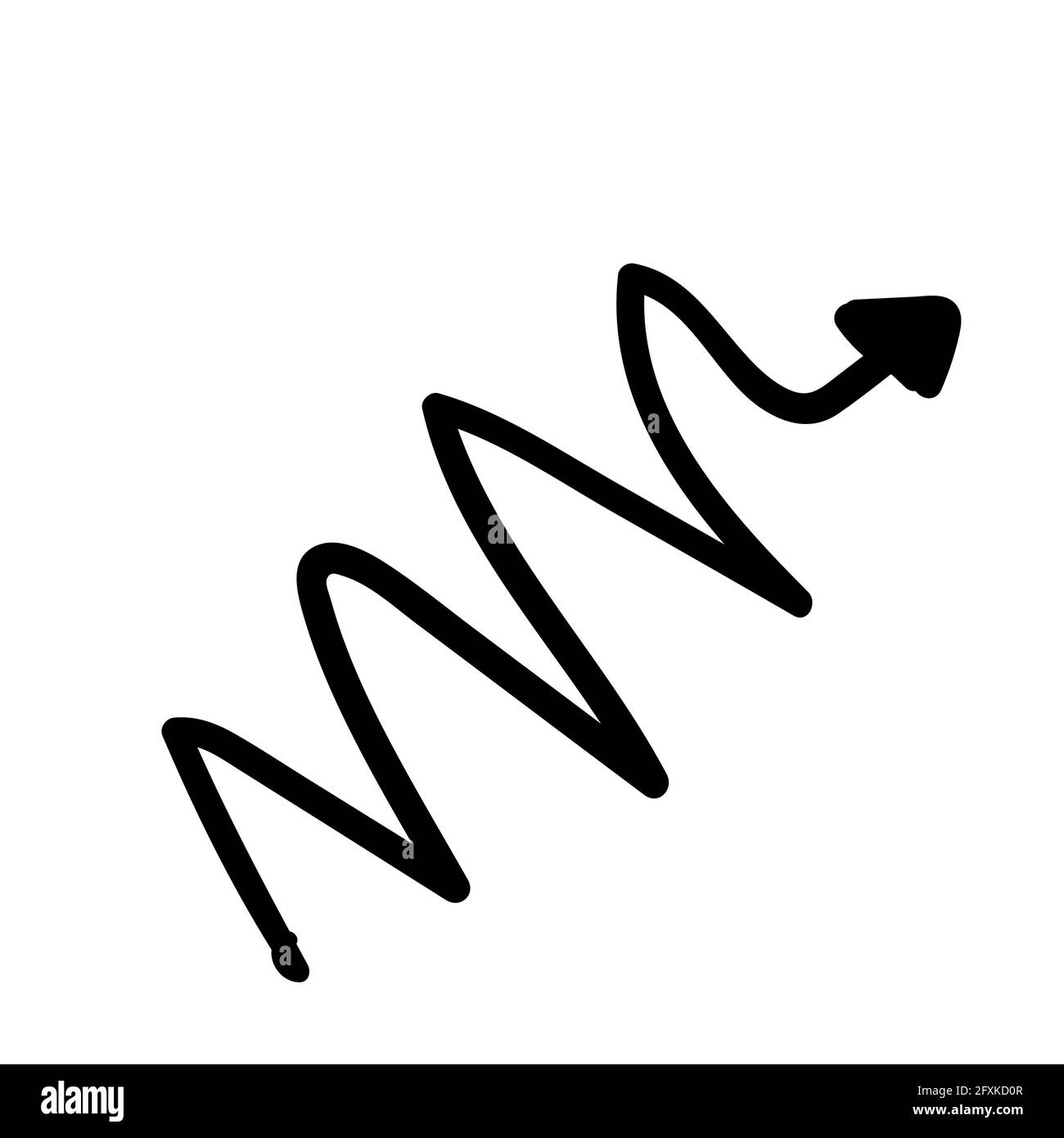 curve curved spiral arrow doodle hand drawn. vector illustration ...