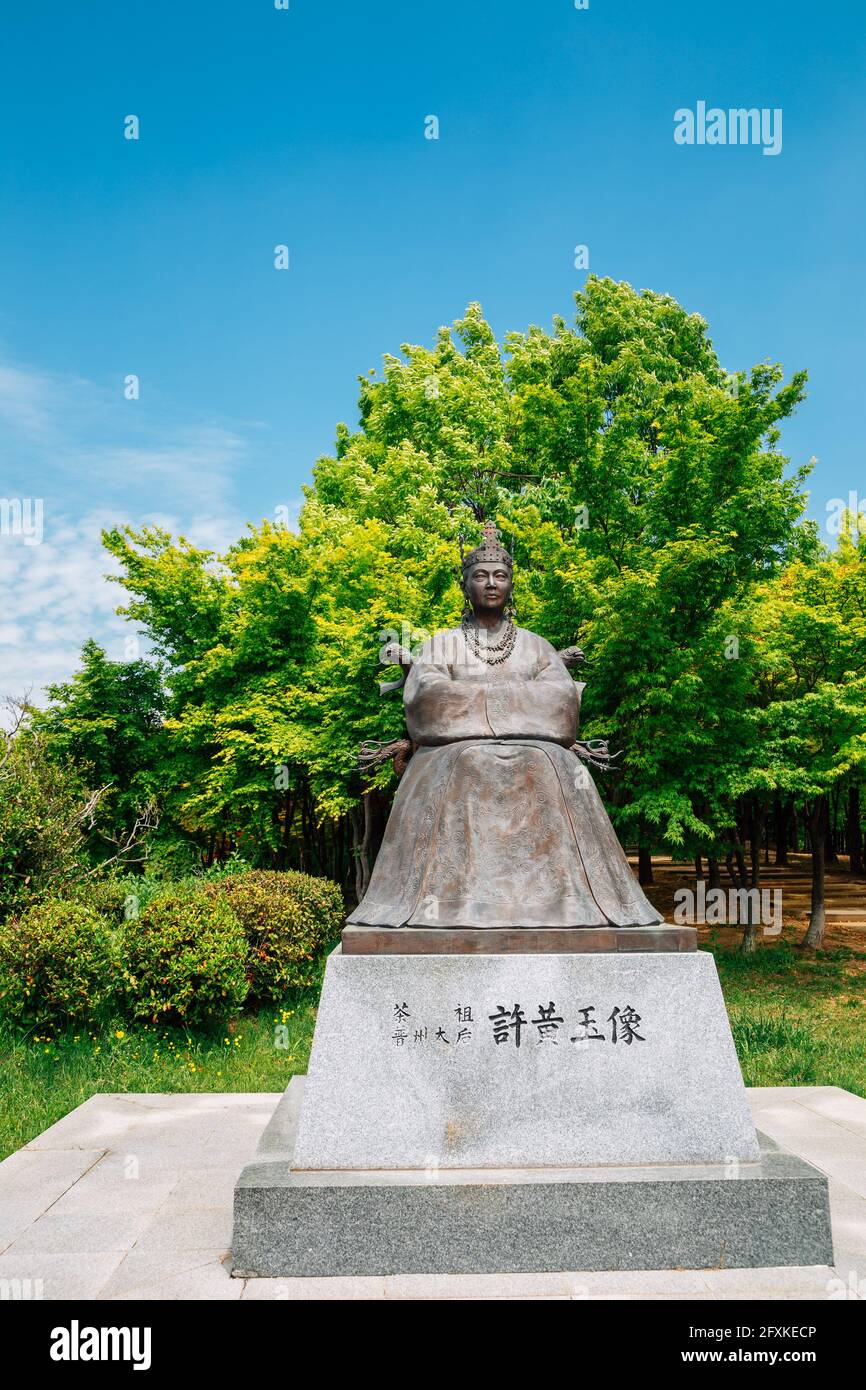Gimhae, Korea - April 24, 2021 : Heo Hwang-ok statue at Sureungwon ...