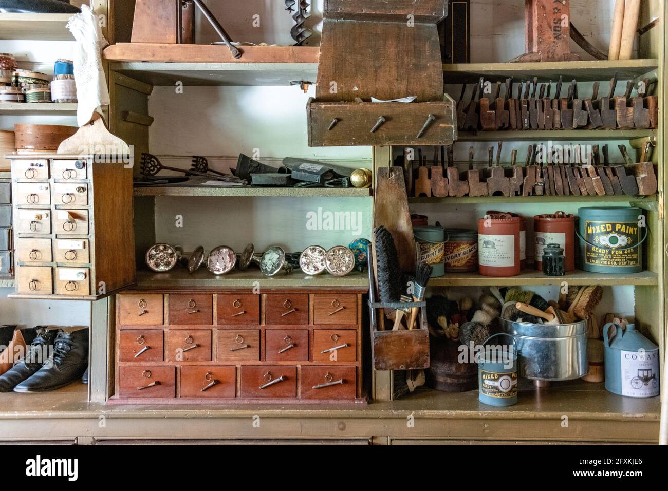 Antique items for sale on a colonial store. Black Creek Pioneer Village ...