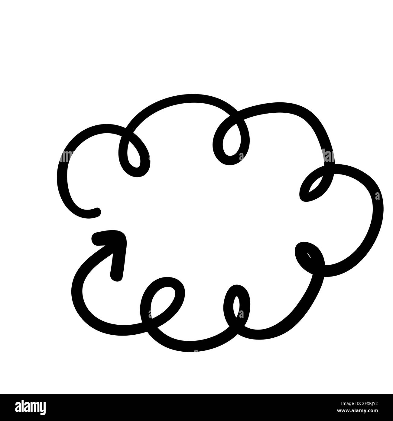 curve arrow in the shape of a circle for infographics. doodle hand ...