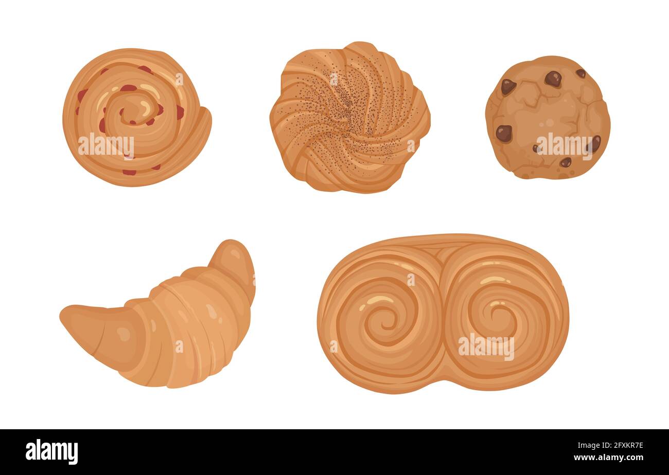 Bundle of bakery products and homemade baked food of different types ...