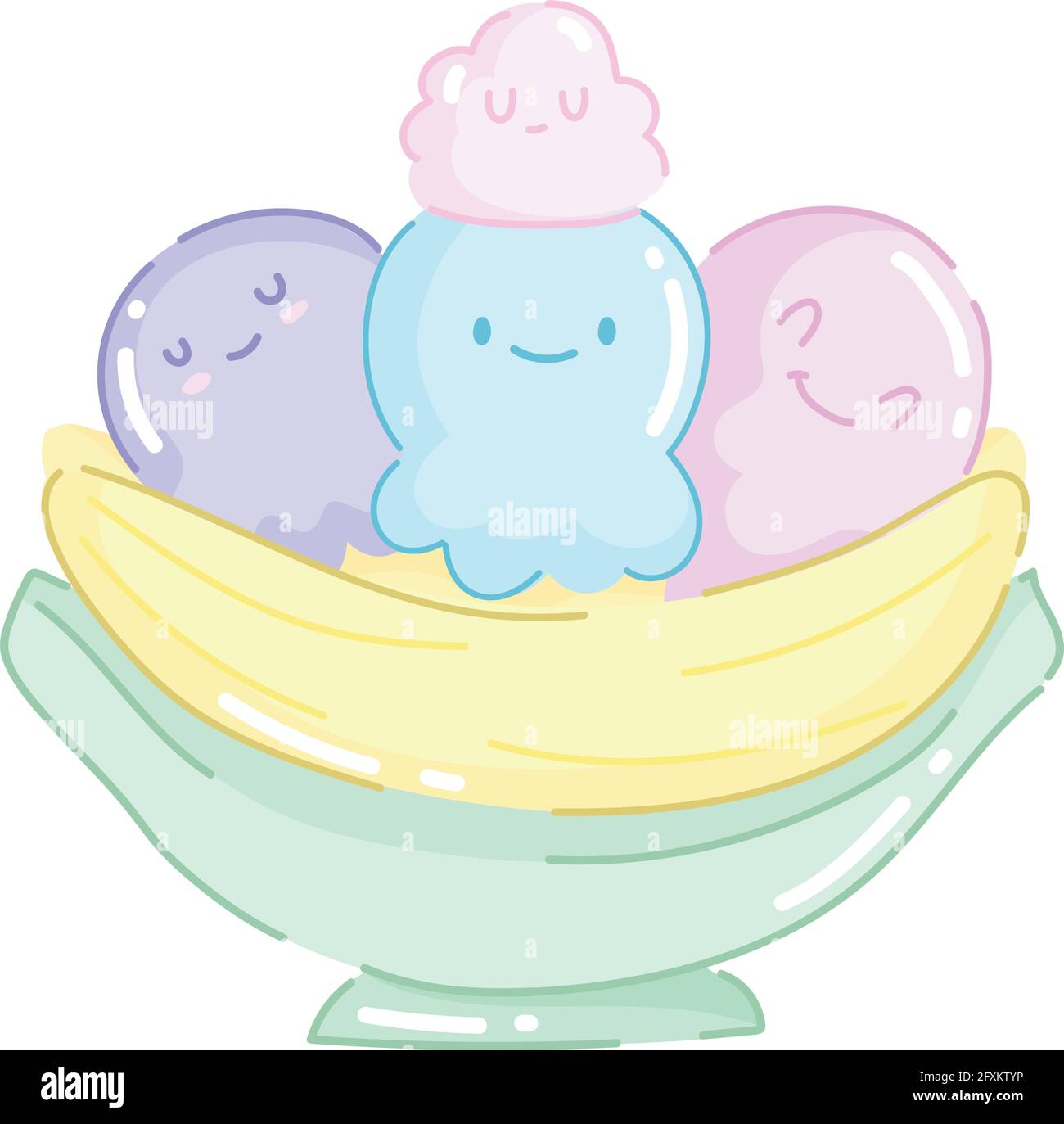 Banana split dessert whipped Stock Vector Images - Alamy