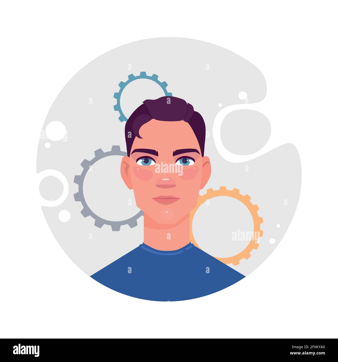 Man self realization concept background, cartoon style Stock Vector ...