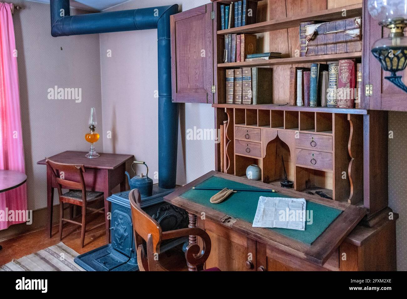 A colonial style desk in a bedroom of the Halfway House which was a ...
