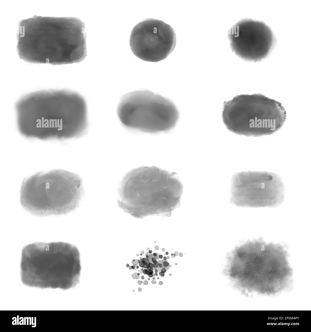 Watercolor hand drawn water Black and White Stock Photos & Images - Alamy