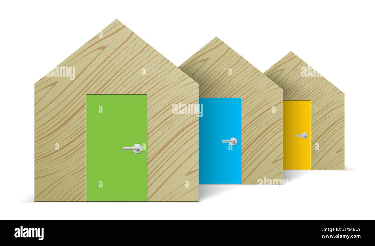 Row of front doors house Stock Vector Images - Alamy