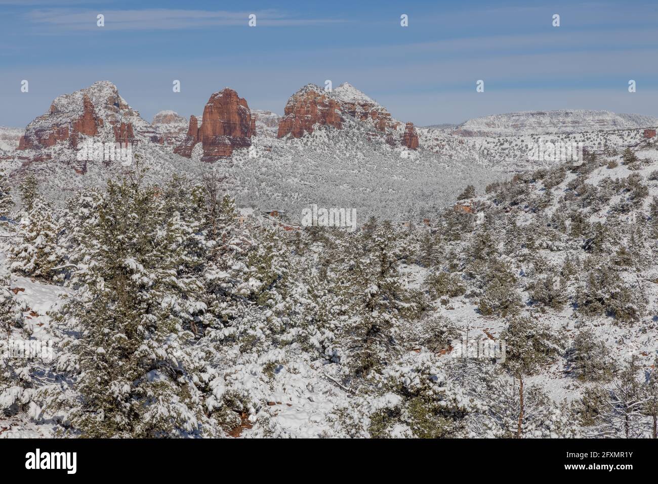 Scenic Snow Covered Winter Landscape in Sedona Arizona Stock Photo - Alamy