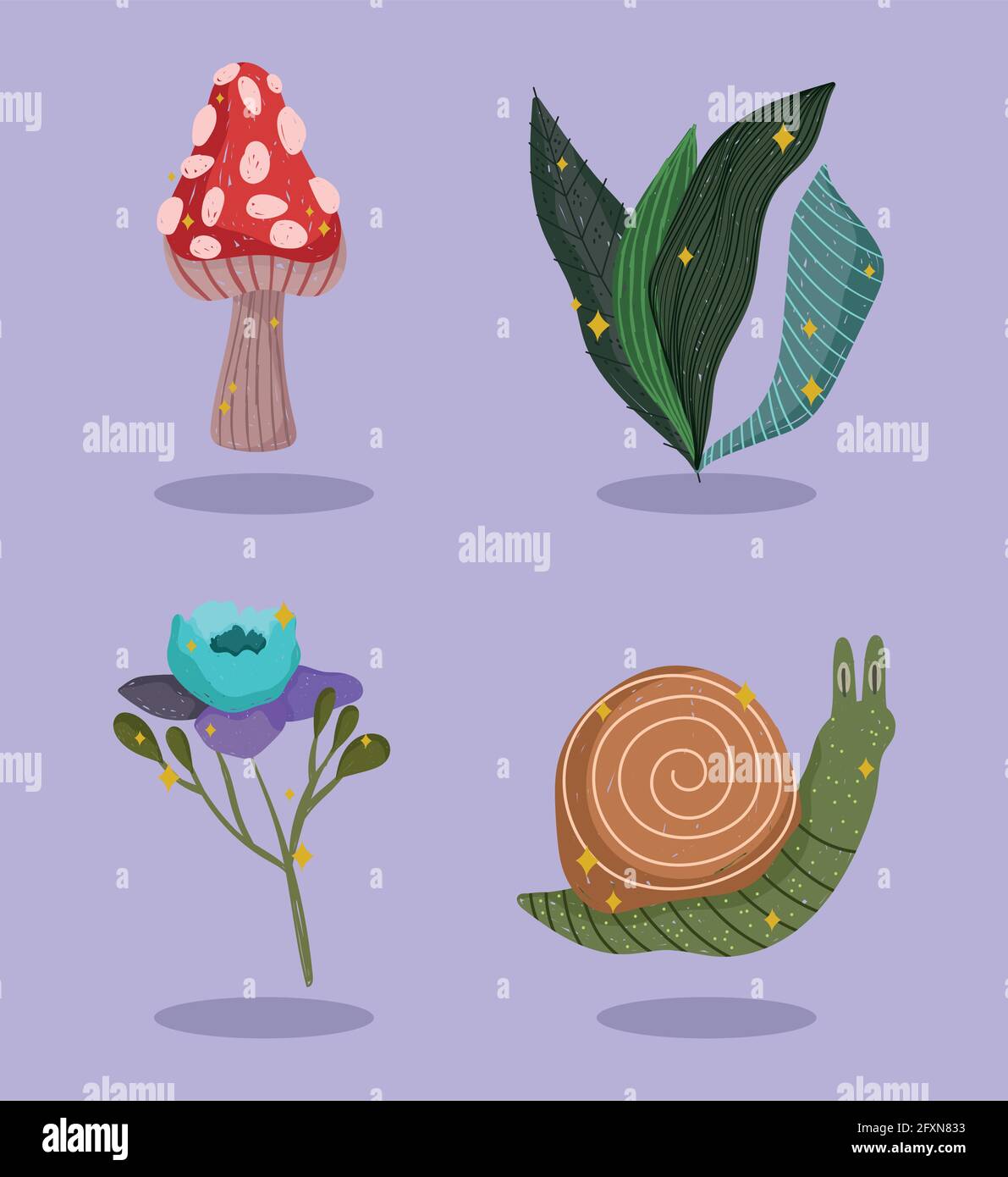 botanical nature icons Stock Vector Image & Art - Alamy