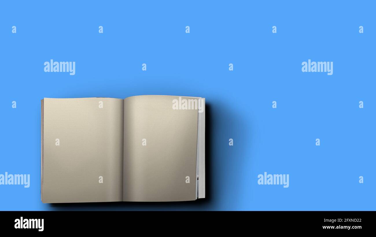 Open book blue background hi-res stock photography and images - Alamy