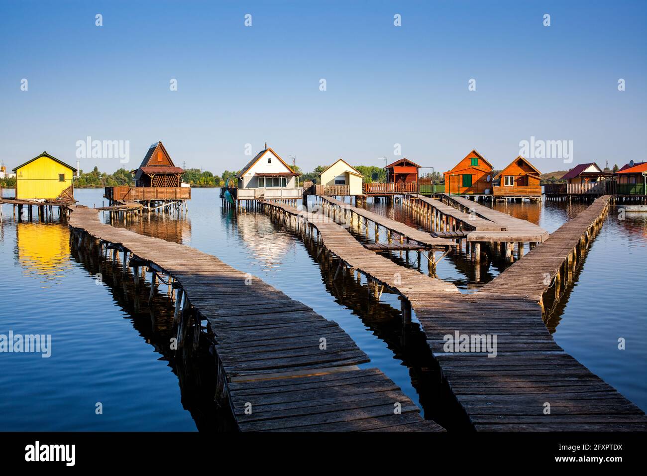 Bokod Floating Village, Oroszlany, Hungary, Europe Stock Photo - Alamy