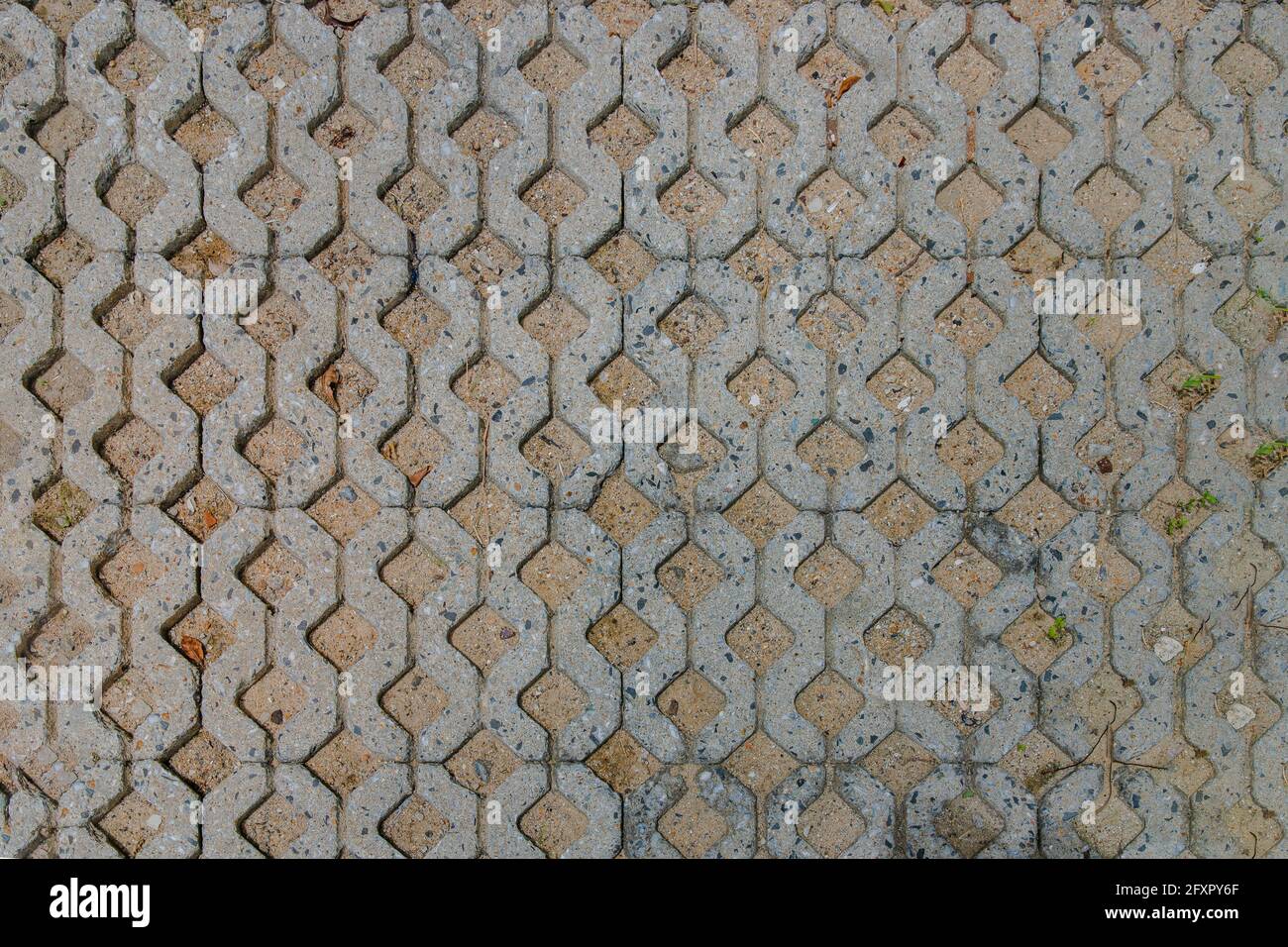 Sand and old concrete block pavement pattern texture background ...