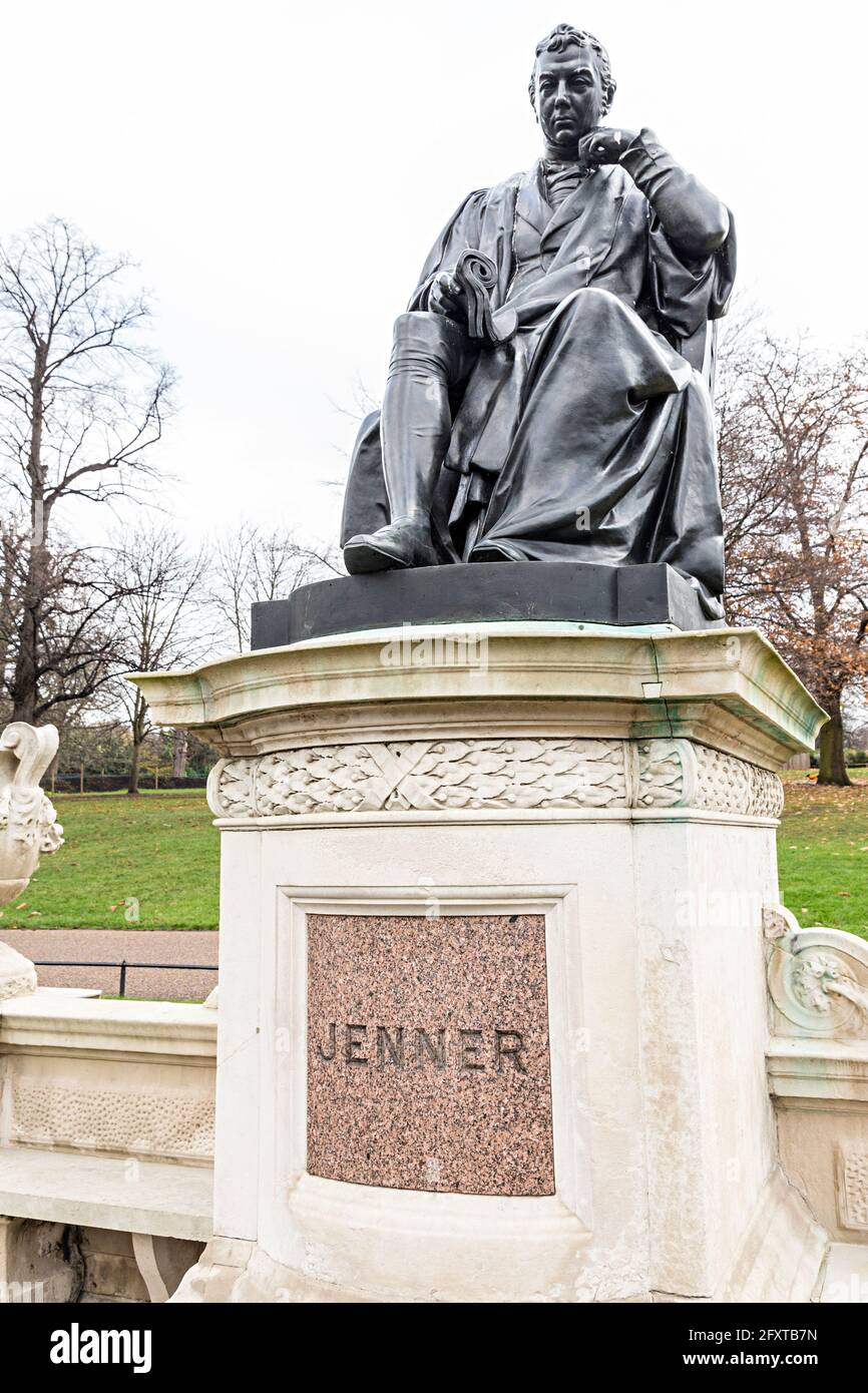 Statue of Edward Jenner who first used a vaccine to prevent smallpox ...