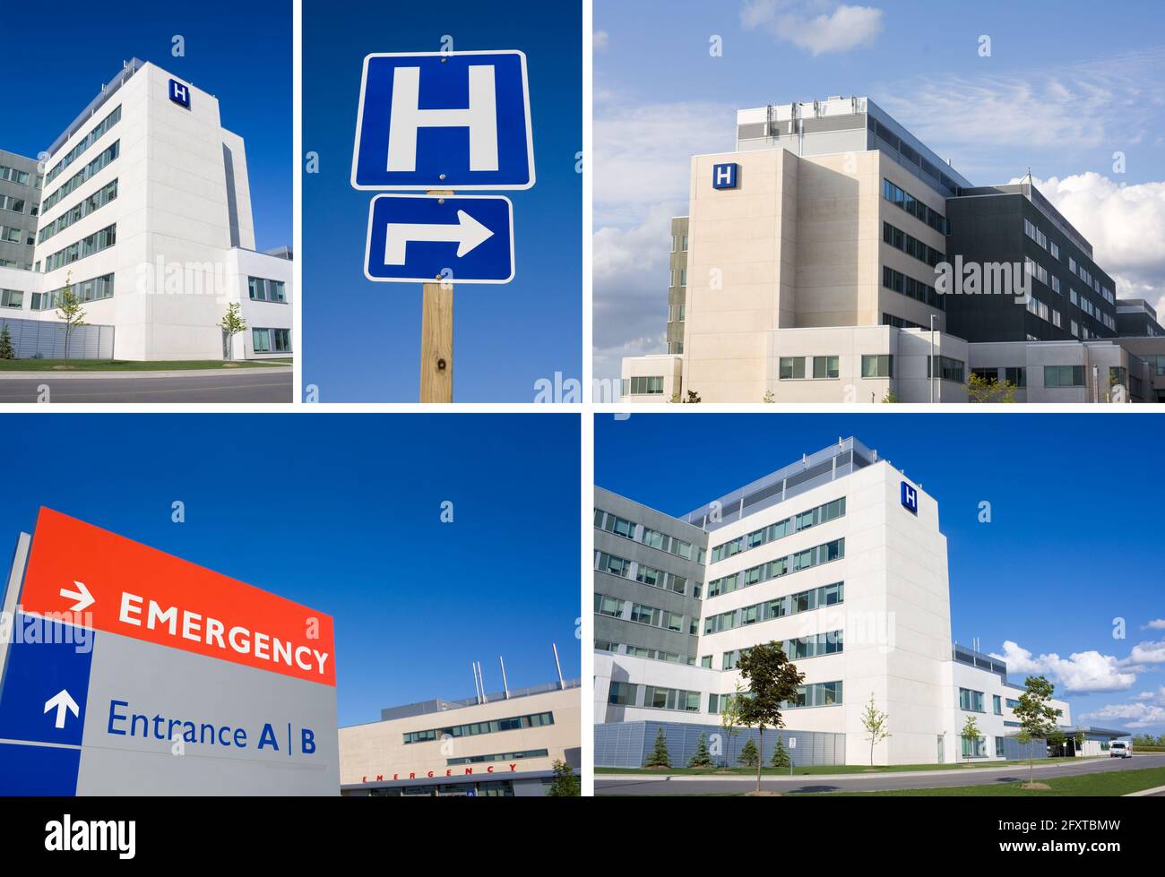Modern hospital collage with 5 medium resolution images Stock Photo - Alamy