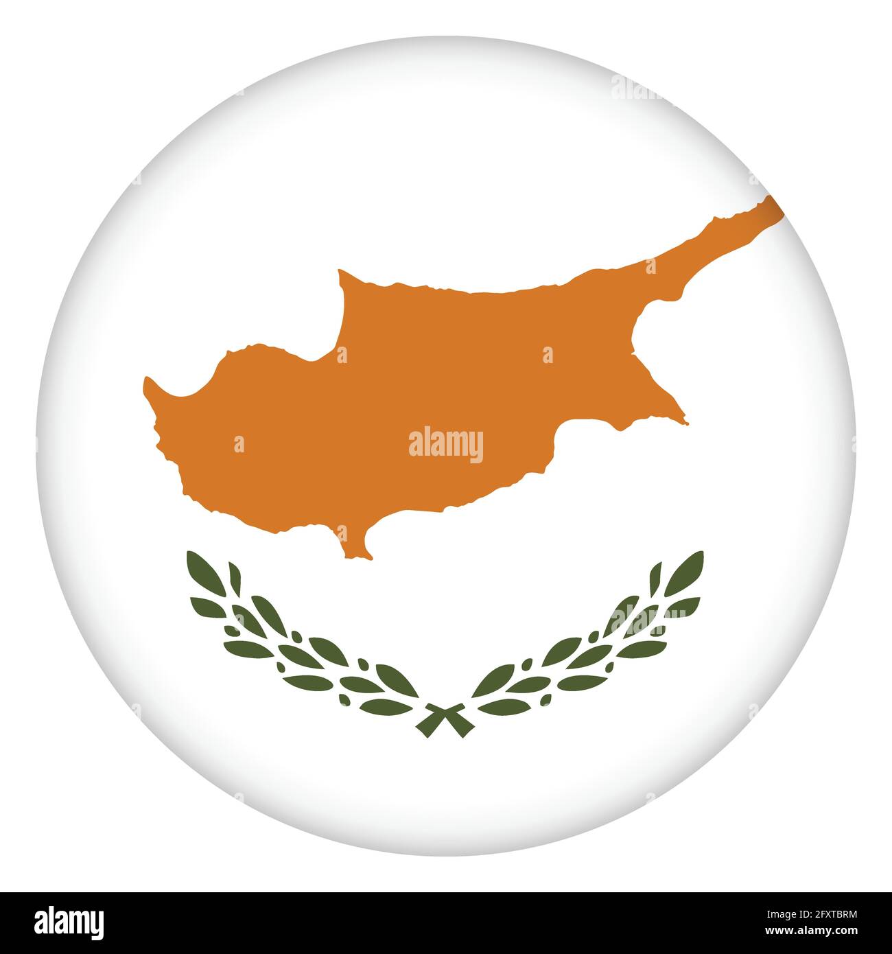 Glass light ball with flag of Cyprus. Round sphere, template icon ...