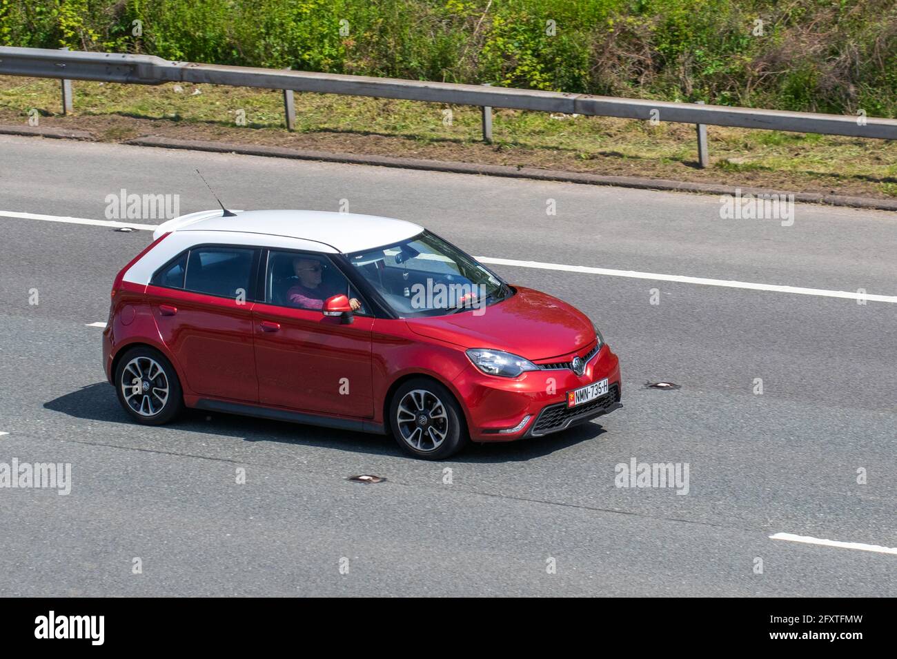 MG3 subcompact car produced by the Chinese automotive company SAIC. Red ...