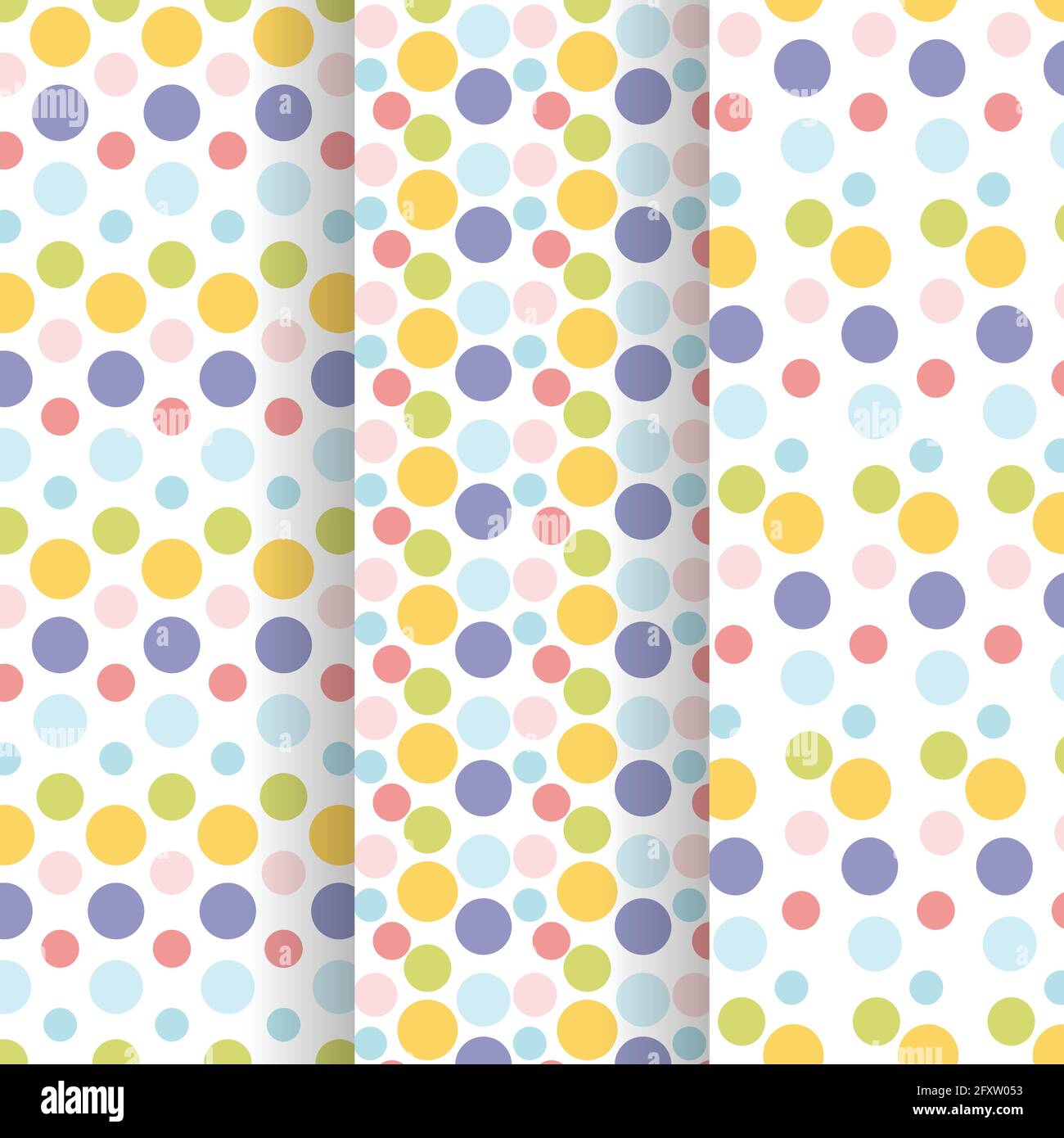 Set of seamless colourful polka dot patterns. Vector illustration Stock ...