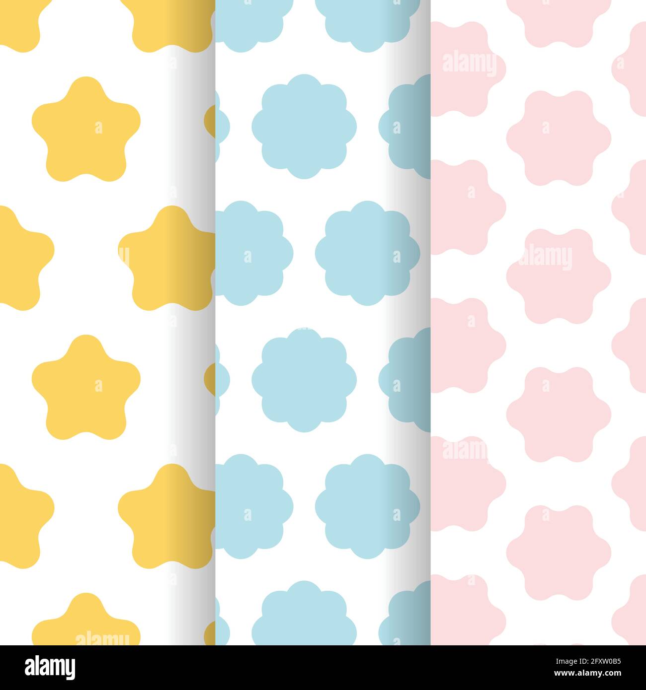 Set of three cute childish seamless patterns. Vector illustration Stock ...