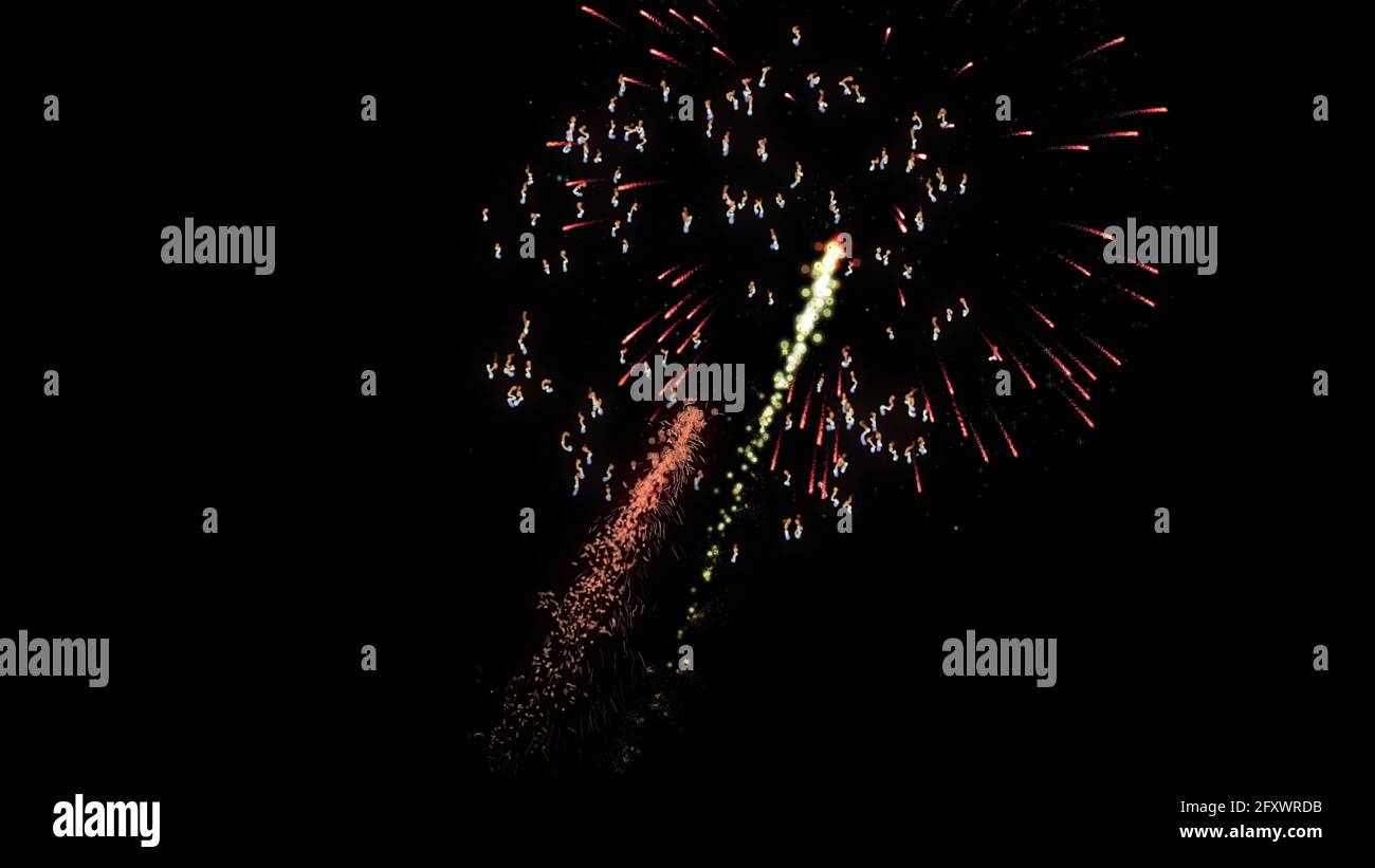 3d illustration of cartoon effect of firework Stock Photo - Alamy