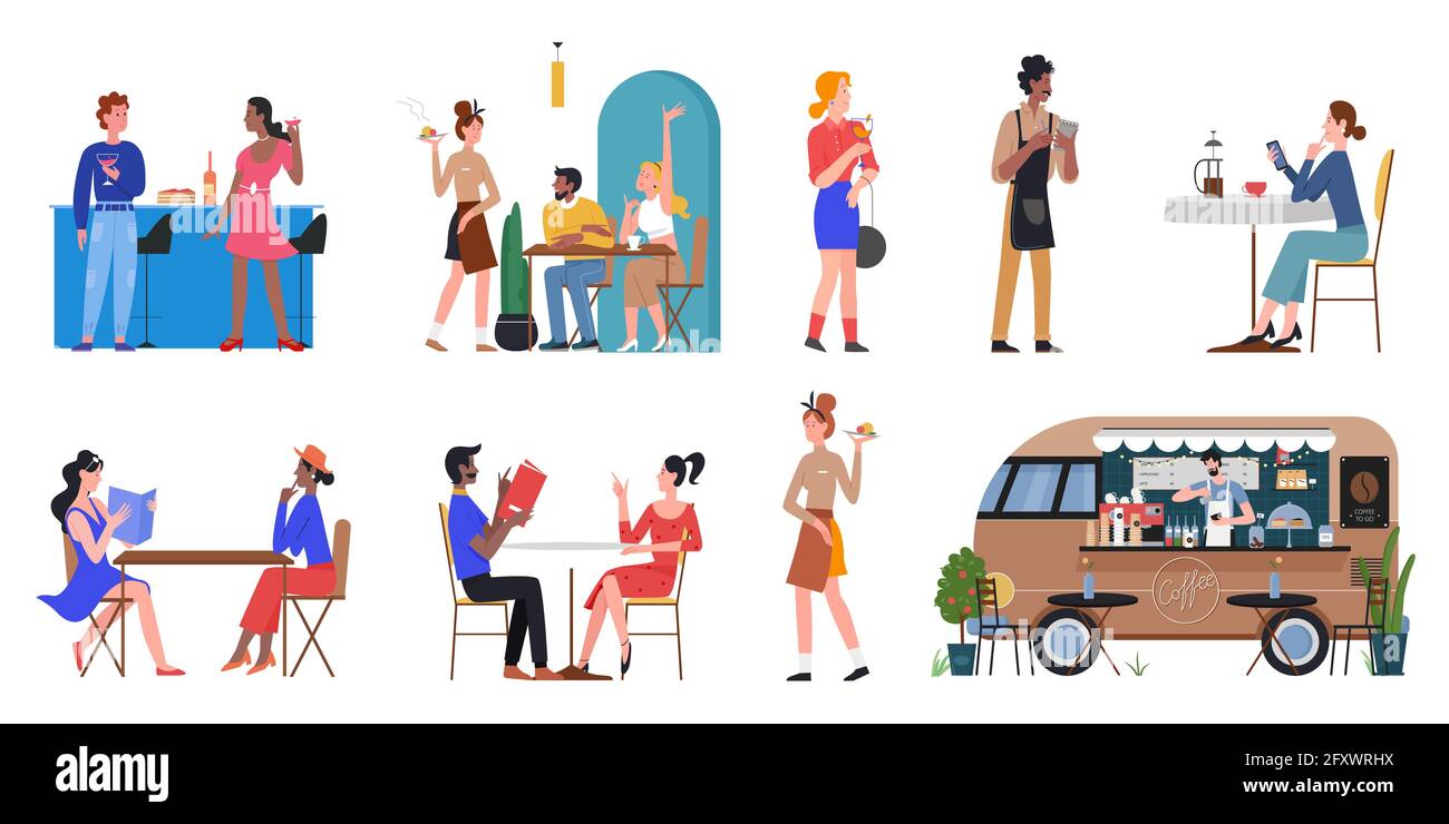 People restaurant eat Stock Vector Images - Alamy