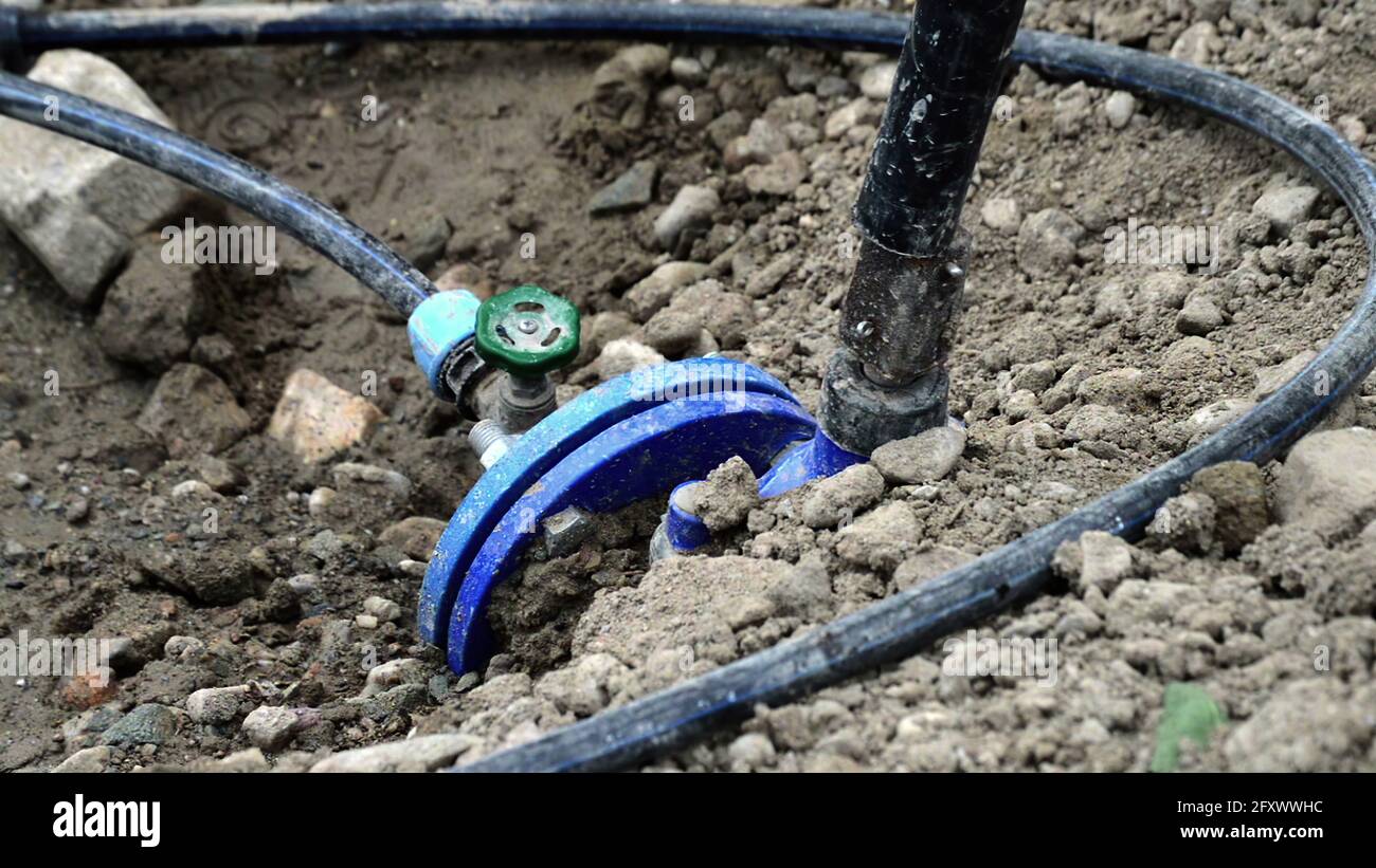 electric cables installed in the ground Stock Photo - Alamy