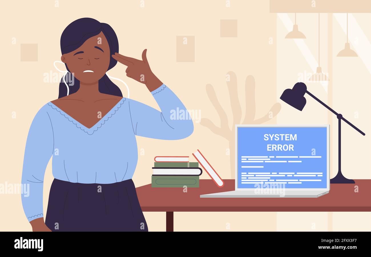 Office worker people in stress vector illustration. Cartoon tired ...