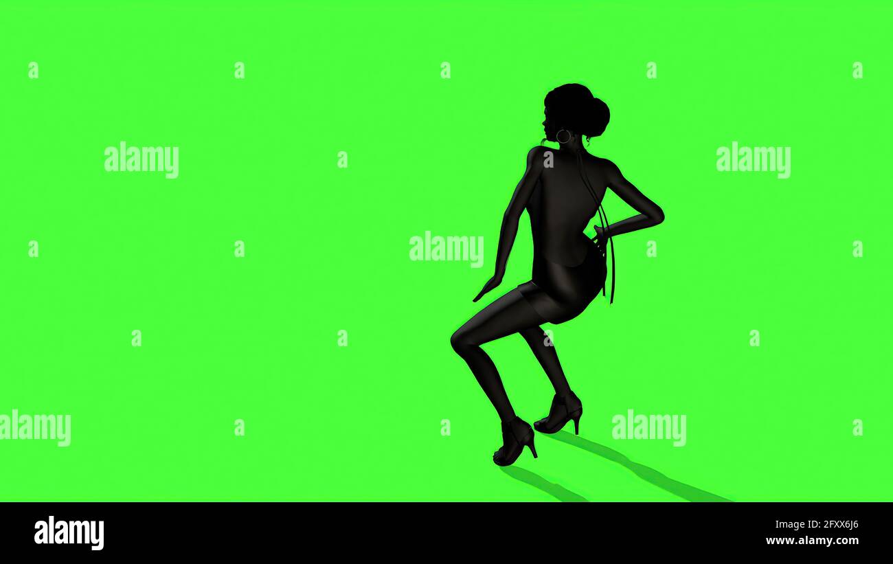 3d illustration - graceful dancer on a green screen Stock Photo - Alamy